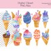 Ice Cream Clipart / Wafer Cone / Summer Sweet Food / PNG Files ...