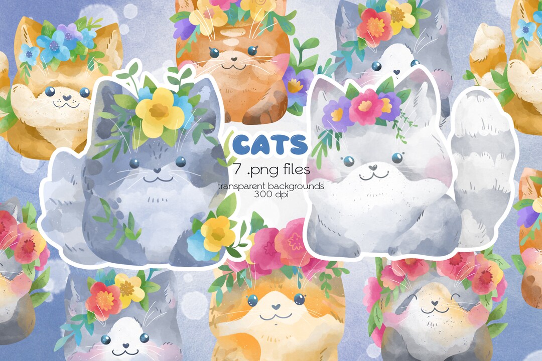 Cats Clipart / Pets / PNG Files / Instant Download - Etsy