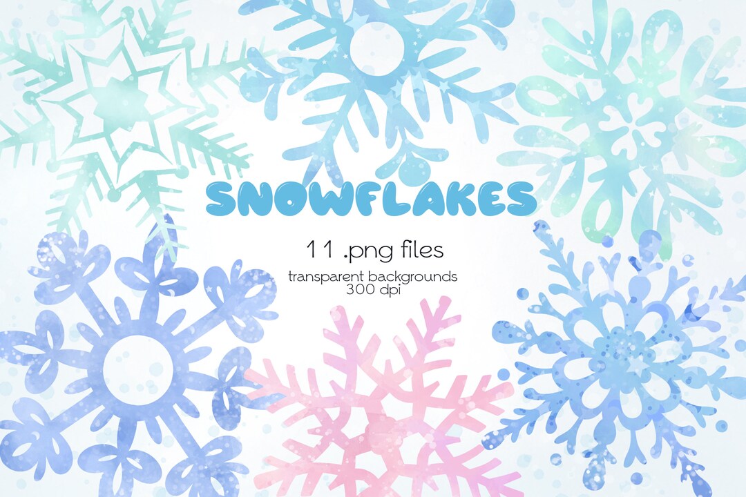 Snowflakes Clipart / Snowy Clipart / Winter Weather / PNG Files ...