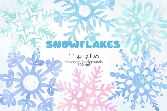 Snowflakes Clipart / Snowy Clipart / Winter Weather / PNG | Etsy