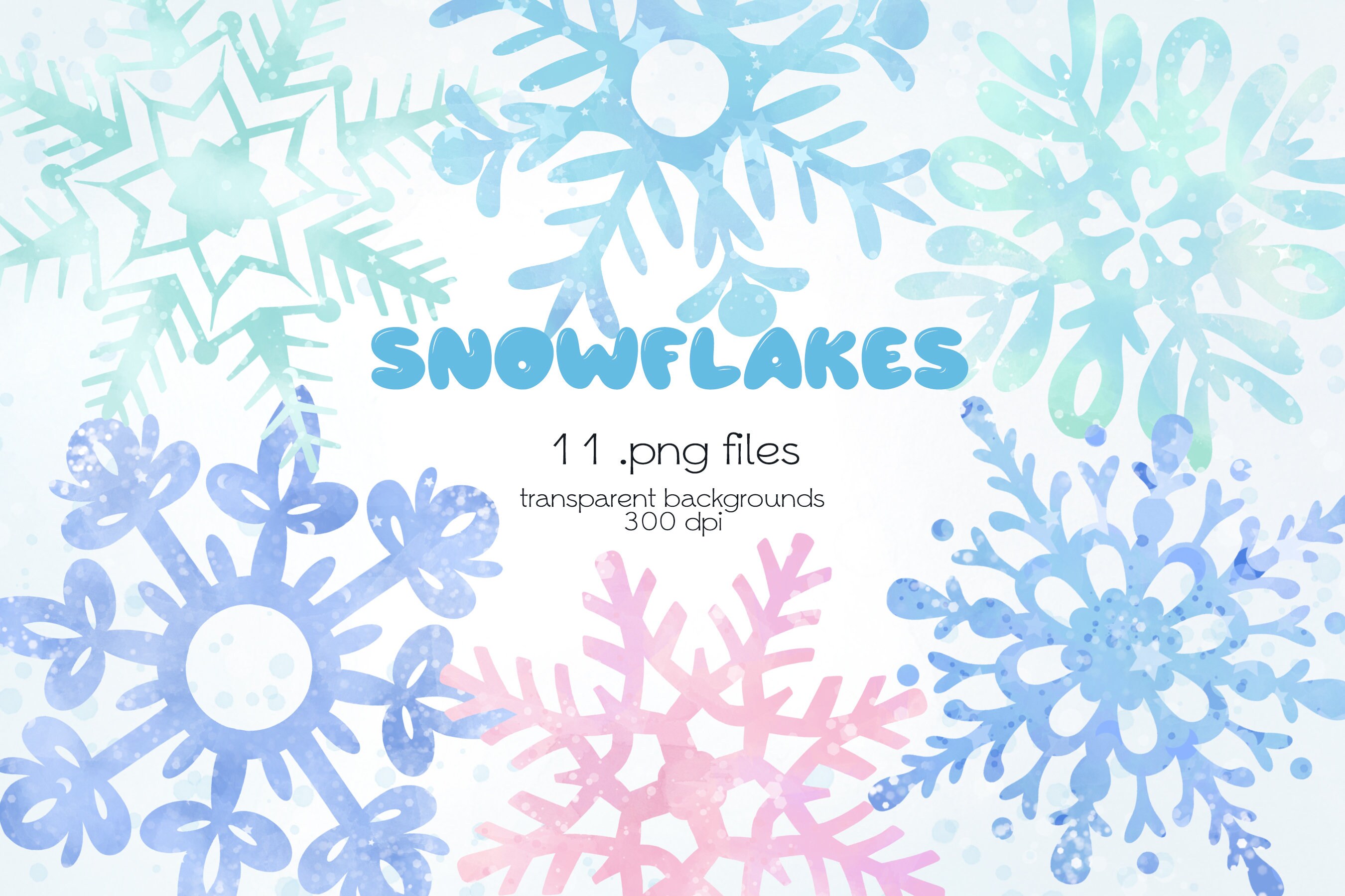 Snowflakes Clipart / Snowy Clipart / Winter Weather / PNG Files ...