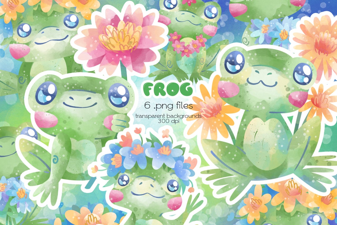 Frog Clipart / Cute Swamp Animals / PNG Files / Instant Download - Etsy