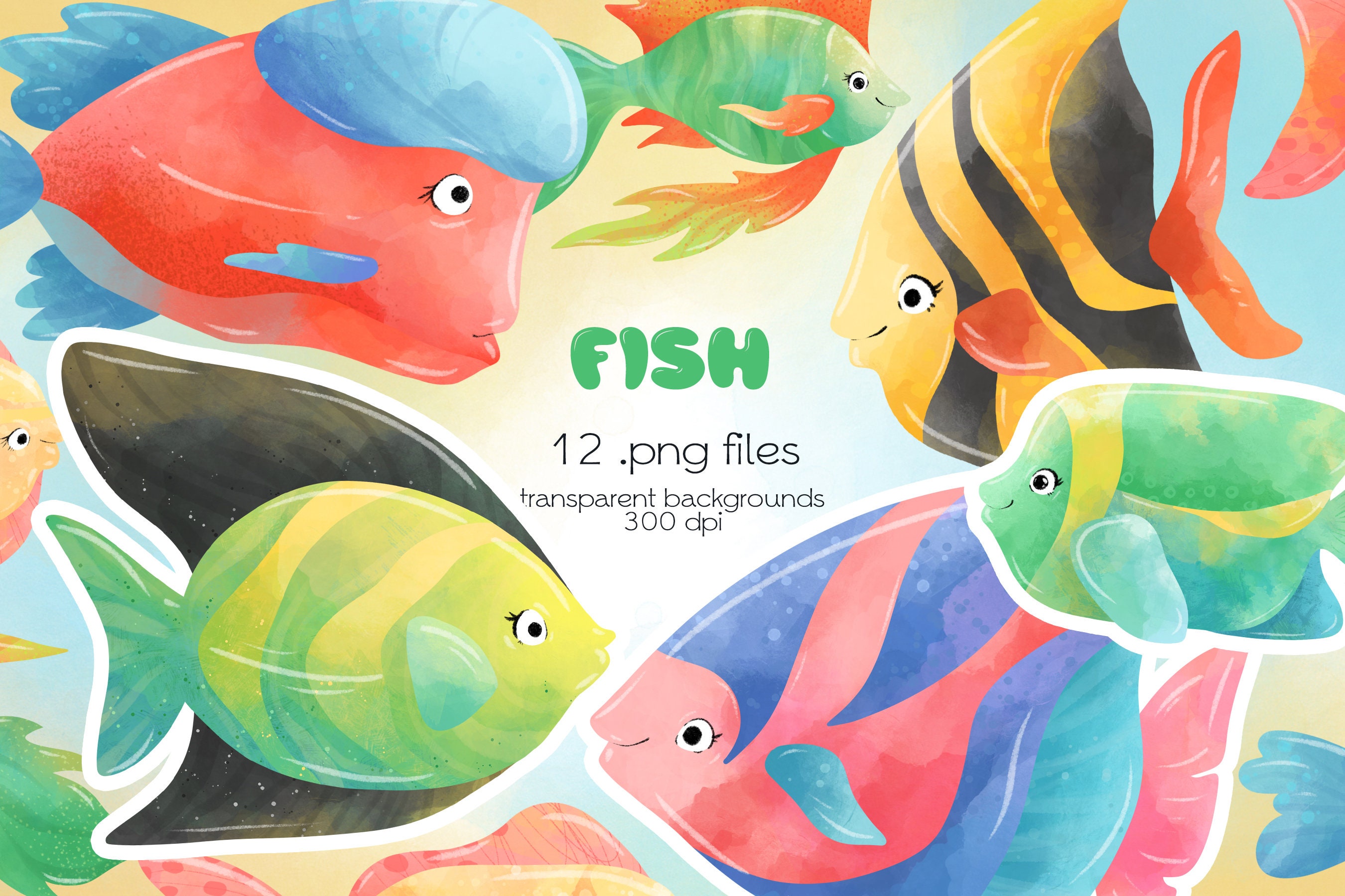 Coral Reef Fish Clipart Backgrounds