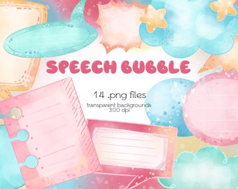 Watercolor Speech Bubble Hand Painted Clip Art Speech Bubble - Etsy