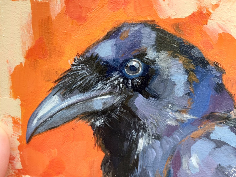 Black Raven / Original Oil Painting / Modern Mystical Art / Unique Gift ...