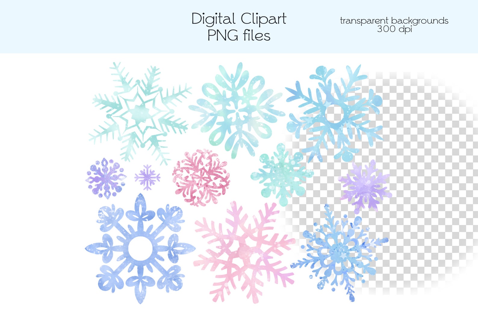 Snowflakes Clipart / Snowy Clipart / Winter Weather / PNG Files ...