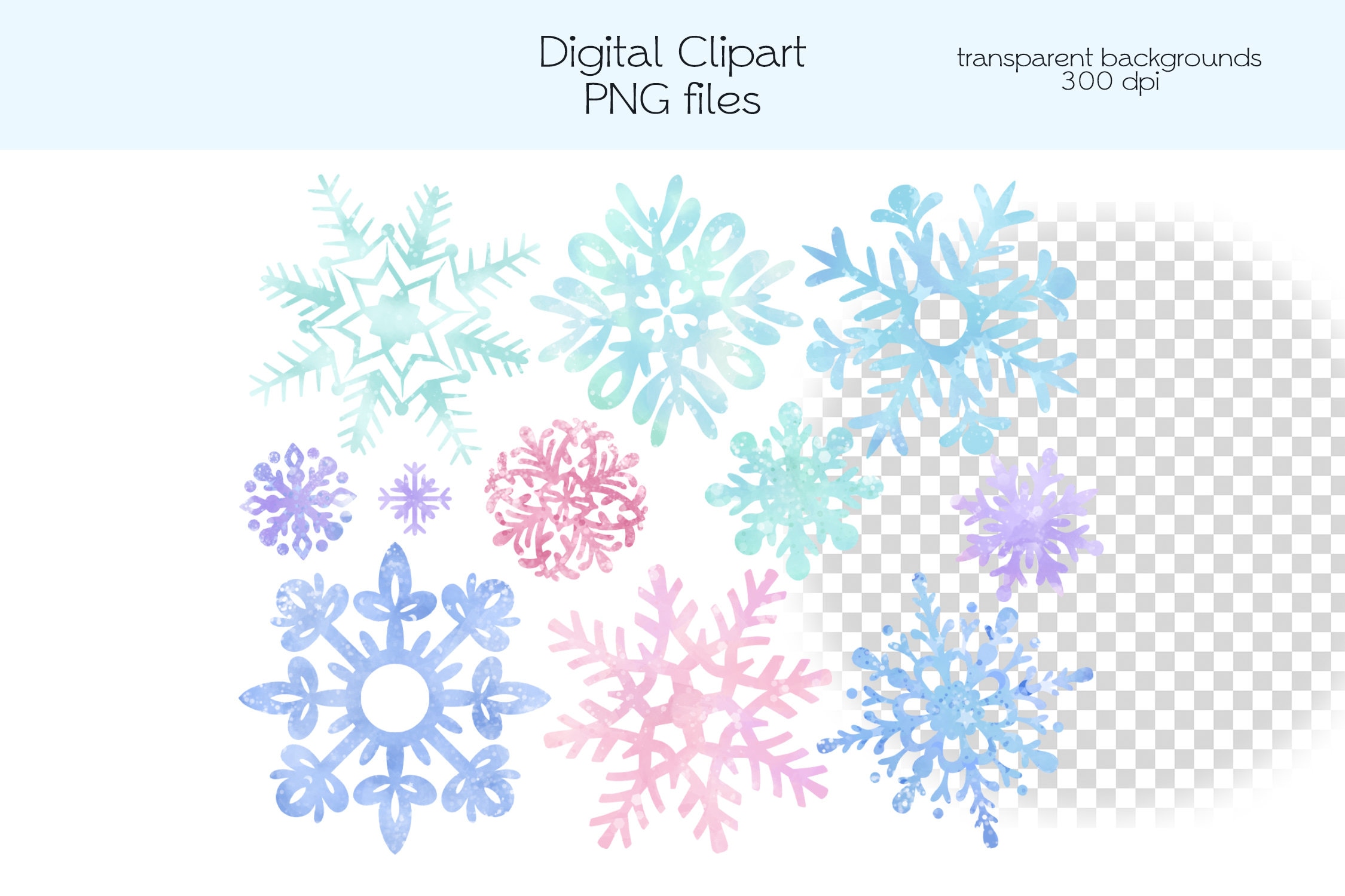 Snowflakes Clipart / Snowy Clipart / Winter Weather / PNG Files ...