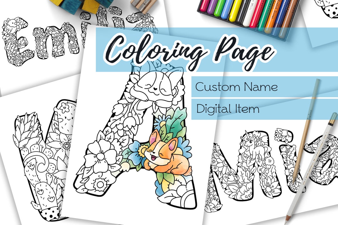 Personalized Name Coloring Page / Printable Custom Name - Etsy