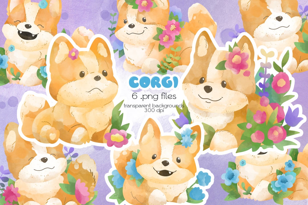 Cute Corgi Clipart / PNG Files / Instant Download - Etsy