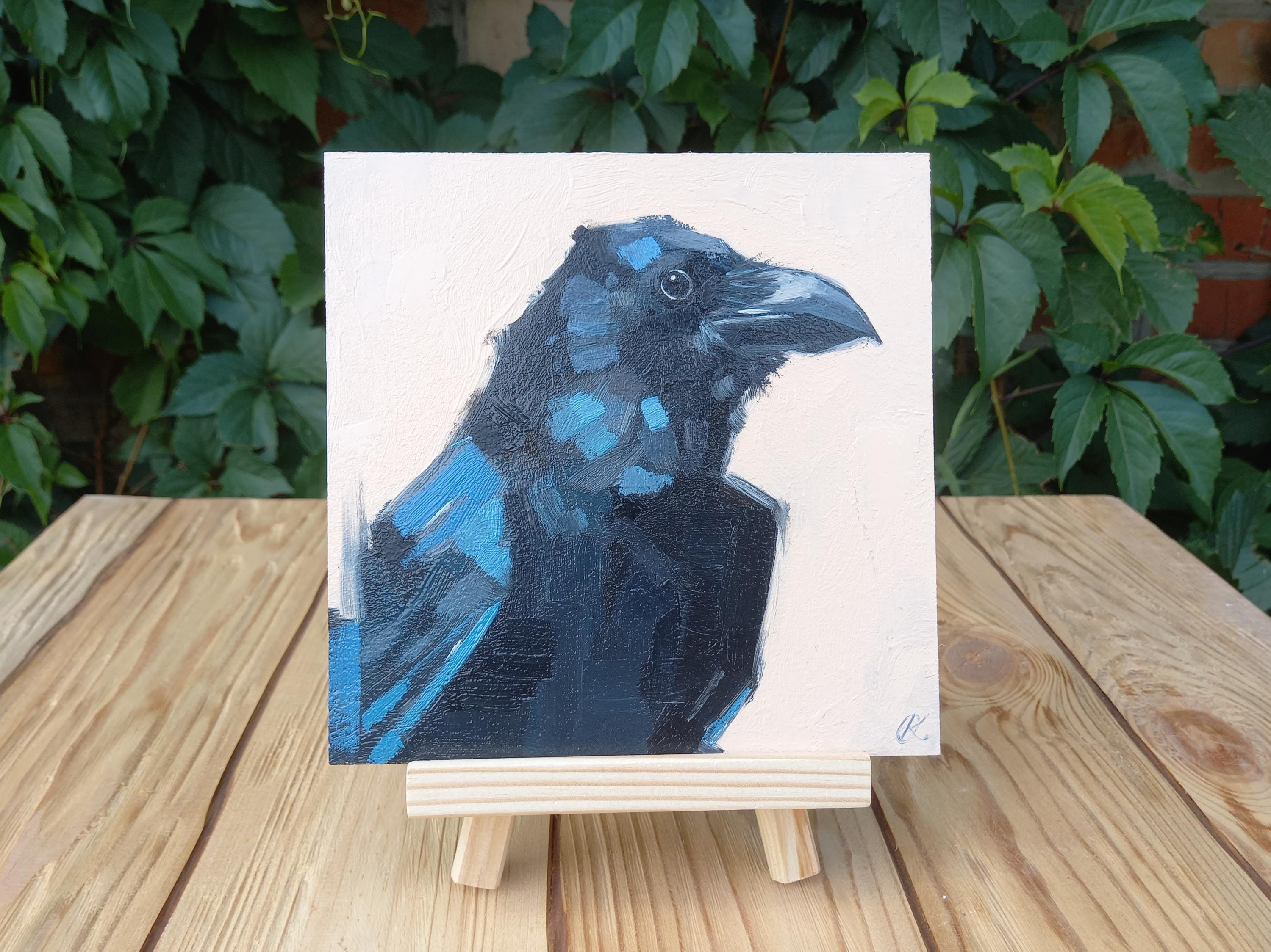 Black Raven / Original Oil Painting / Modern Mystical Art / Unique Gift ...