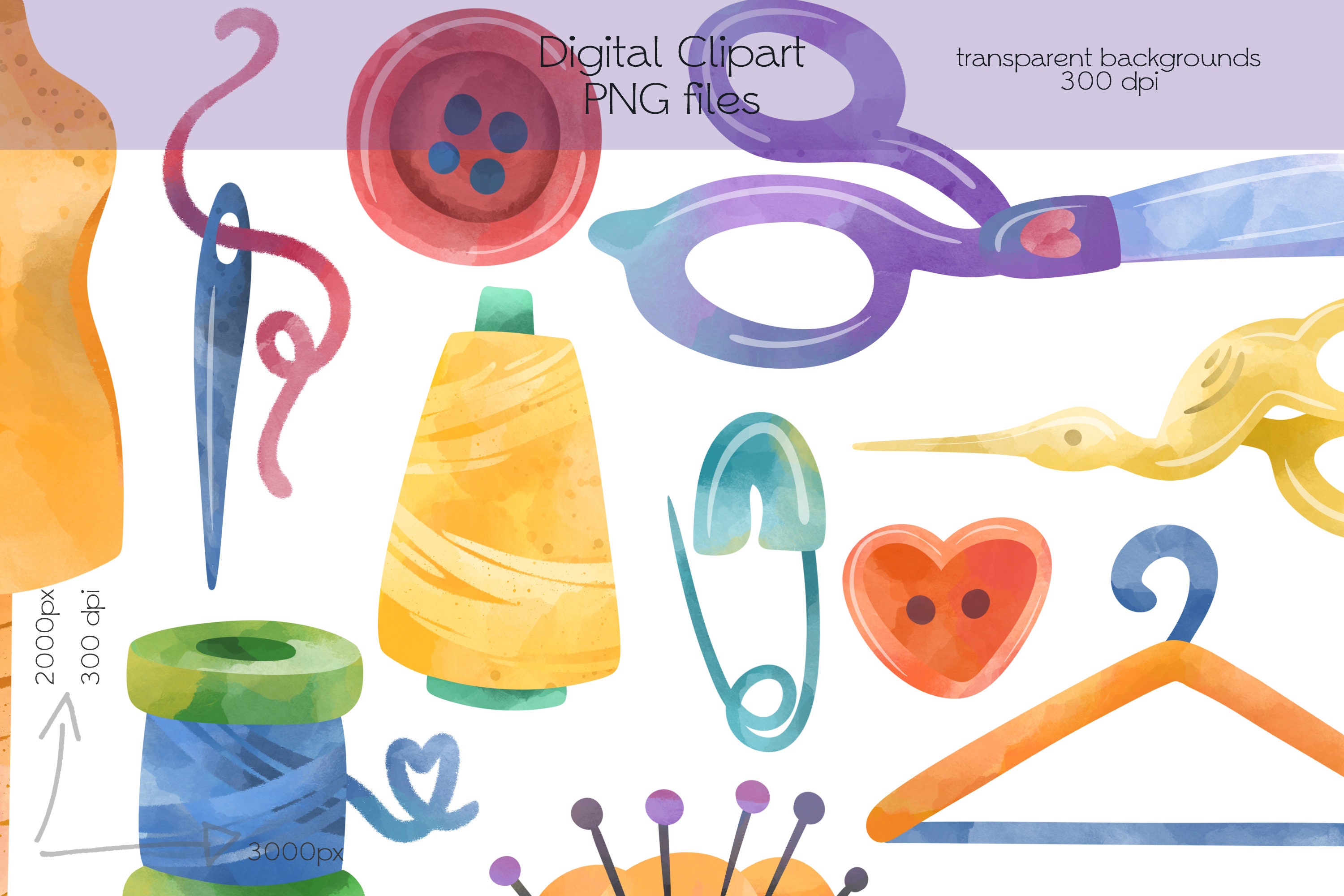 Sewing Clipart / PNG Files / Instant Download - Etsy