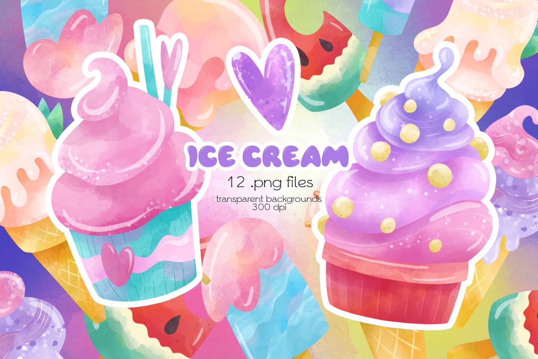 Ice Cream Clipart / Sweet Summer Food / PNG Files / Instant Download ...