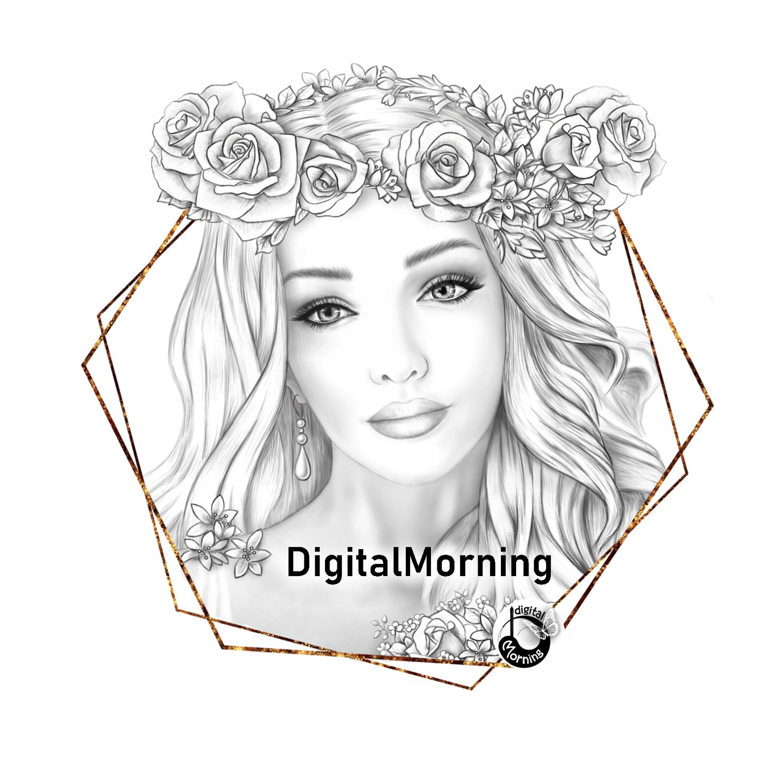 Premium Coloring Page PDF for Adult Grayscale Coloring A3 | Etsy