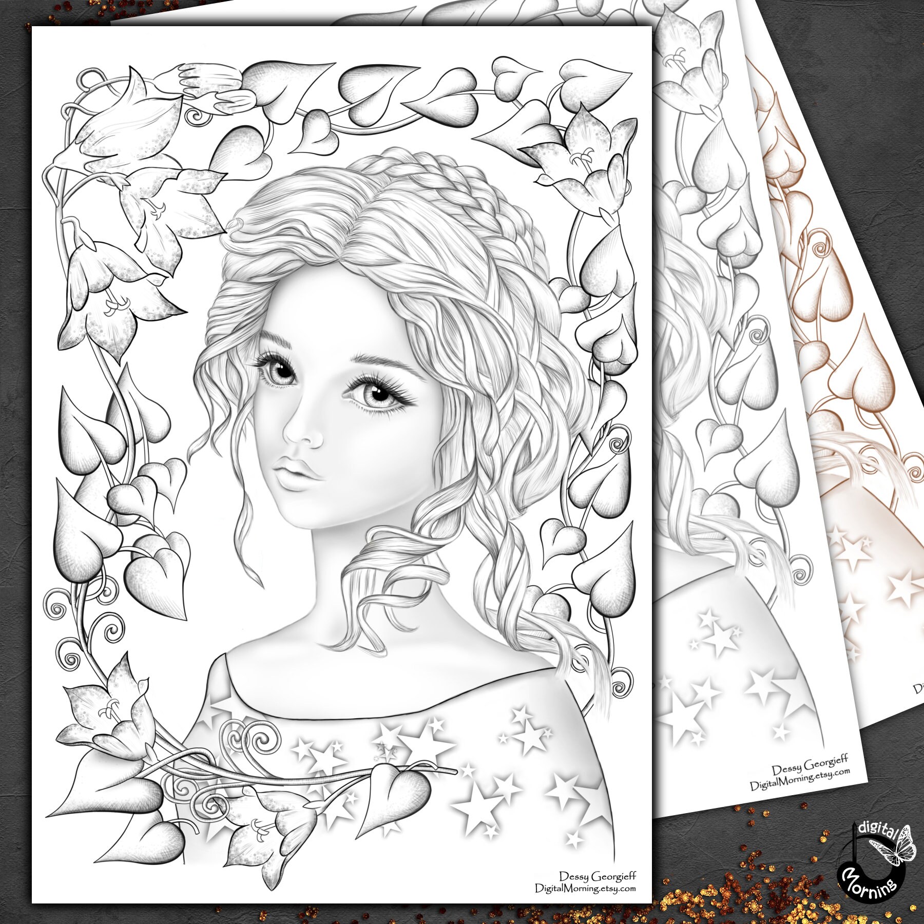 Premium Coloring Page PDF for Adult Grayscale Coloring A3 - Etsy Canada