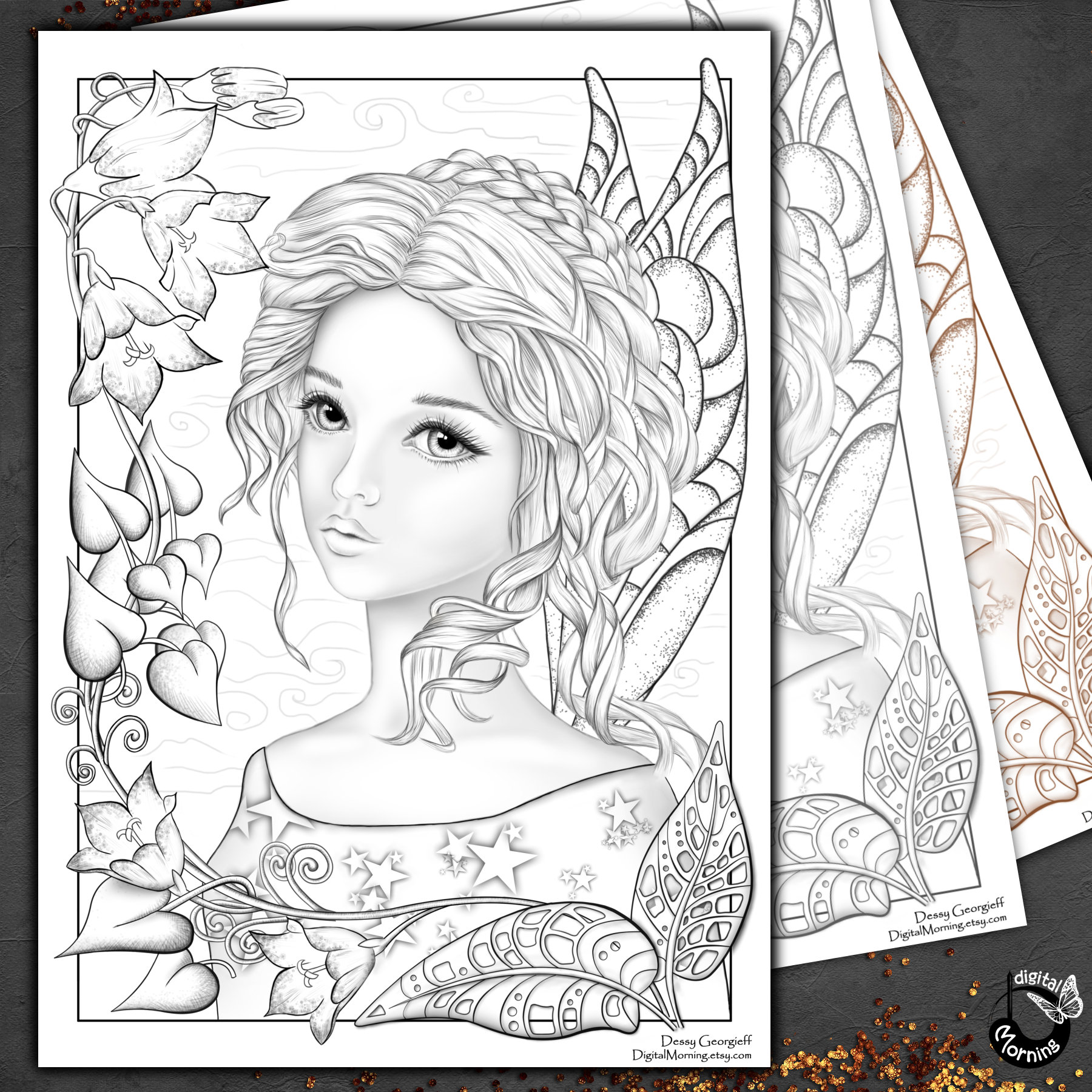 Premium Coloring Page PDF for Adult Grayscale Coloring A3 - Etsy Canada