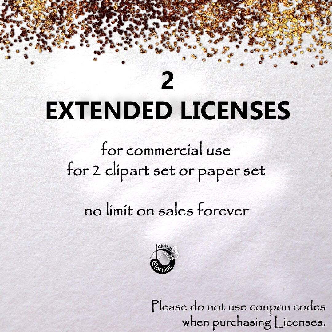 Extended License for Commercial Use for 1 Clipart or Paper Set No Limit ...