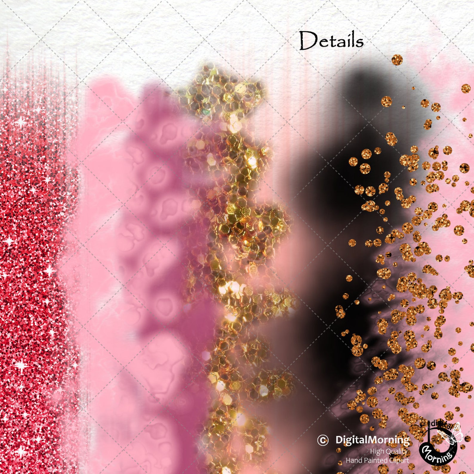 Gold Paint Brush Strokes Logo Clipart Glitter Blush Brush | Etsy