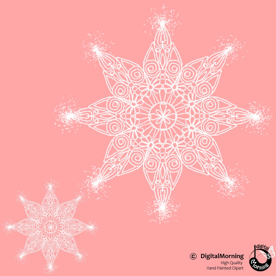 Snowflake Clipart Digital Snowflakes Winter Graphics | Etsy