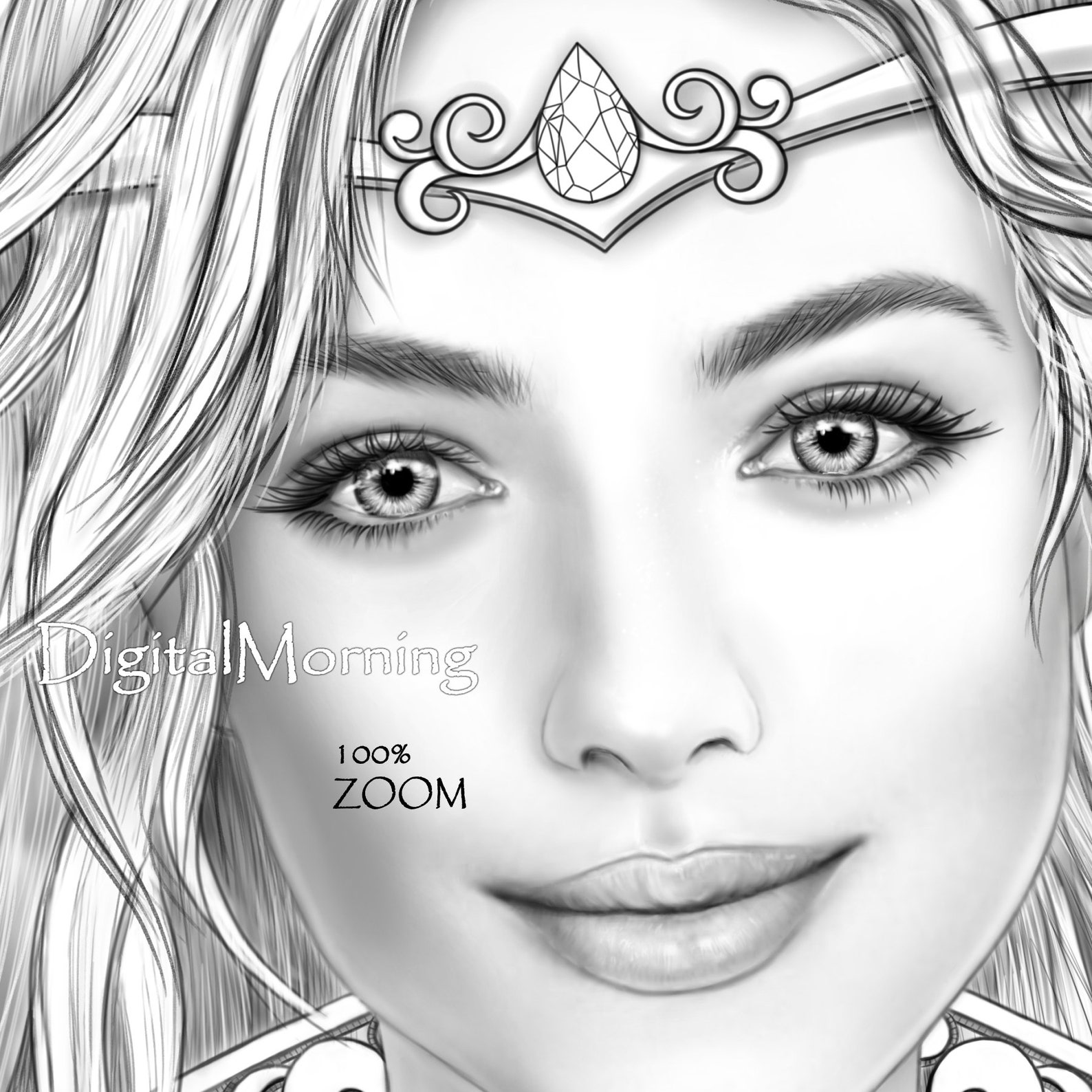 Premium Coloring Page PDF for Adult Grayscale Coloring A3 | Etsy Canada