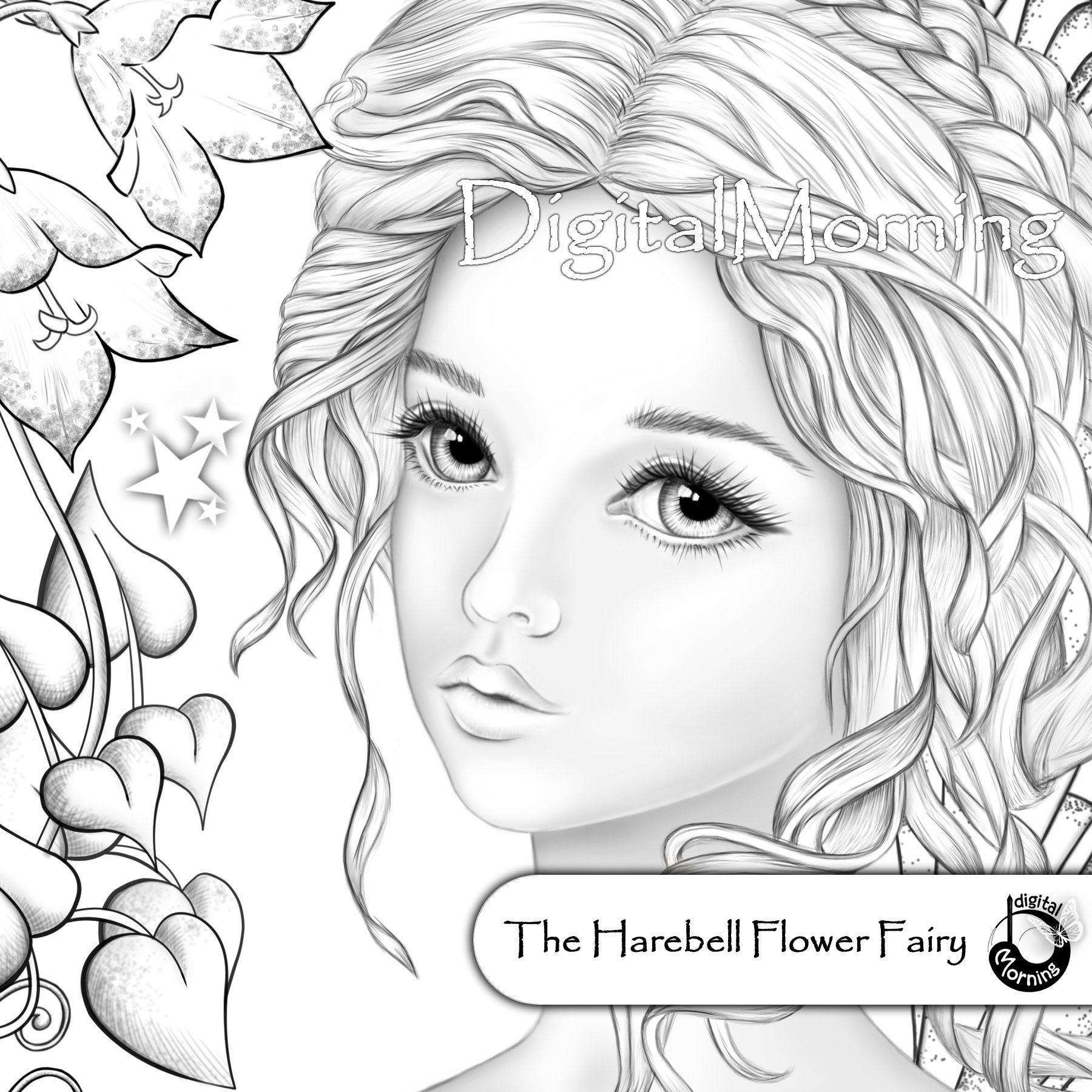Premium Coloring Page PDF for Adult, Grayscale Coloring, A3 Coloring ...
