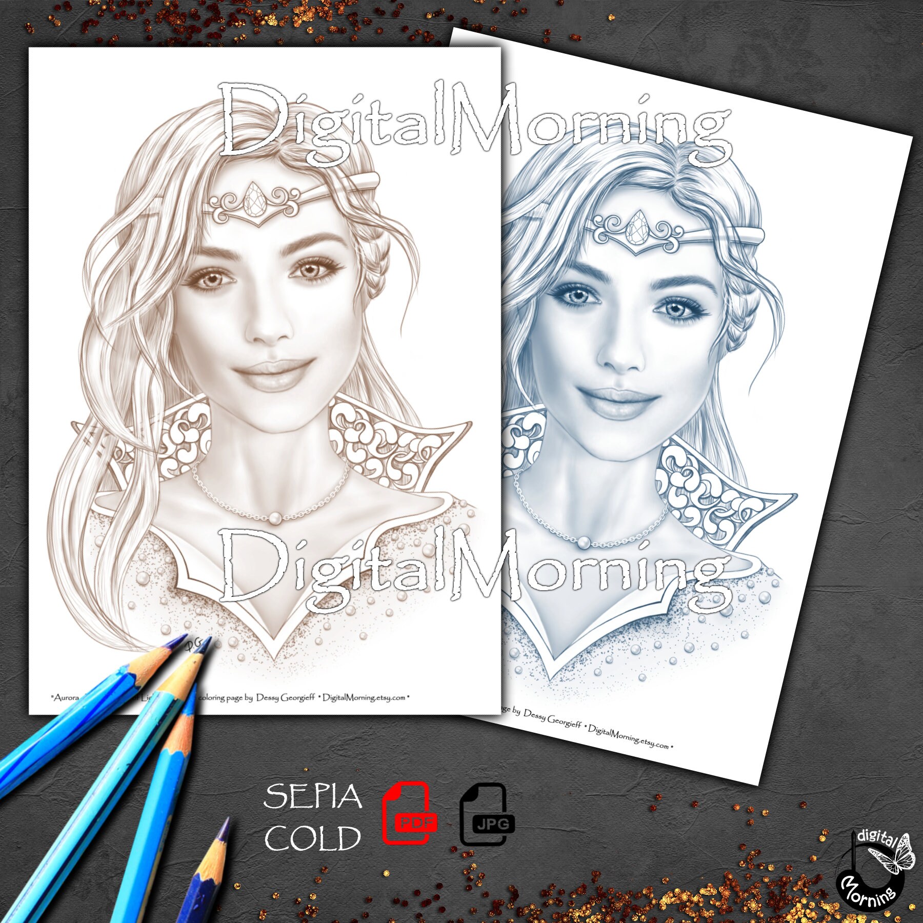 Premium Coloring Page PDF for Adult Grayscale Coloring A3 - Etsy Canada