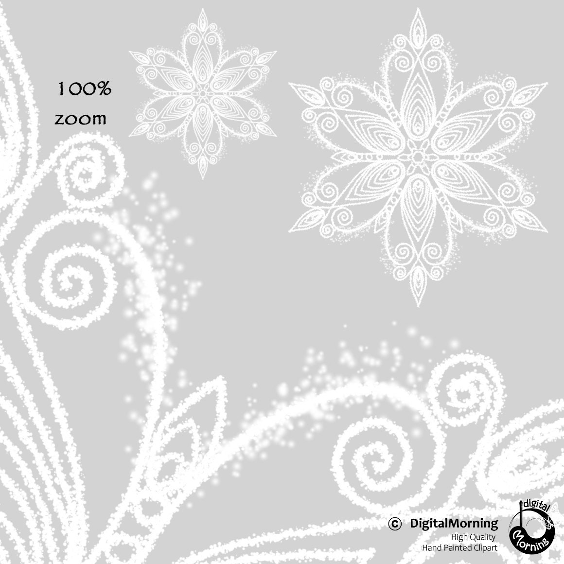 Snowflake Clipart Digital Snowflakes Winter Graphics | Etsy