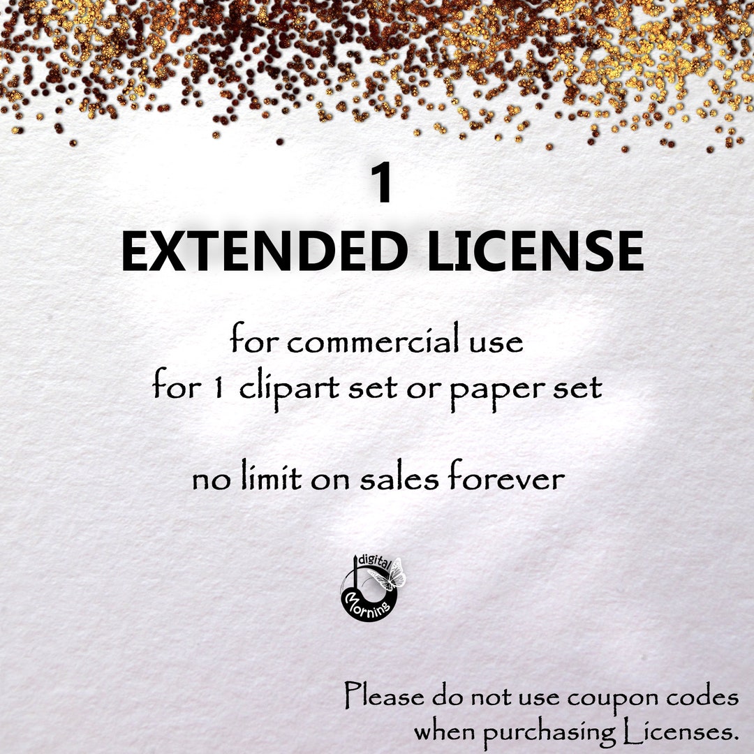 Extended License for Commercial Use for 1 Clipart or Paper Set No Limit ...