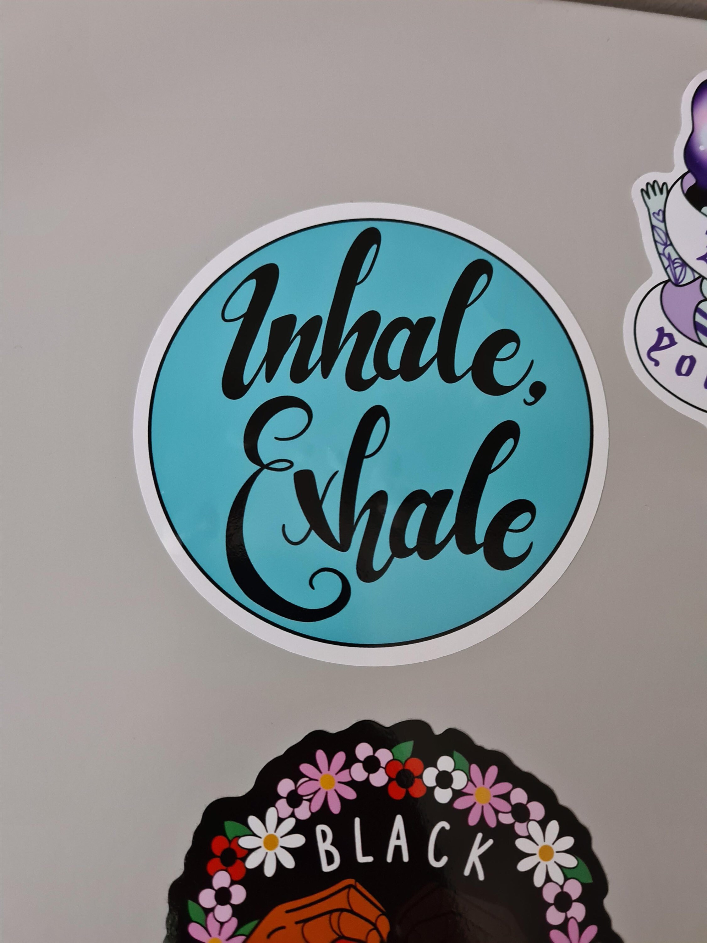Inhale Exhale 10cm Vinyl Sticker Inhale Exhale Round Vinyl Etsy Nederland