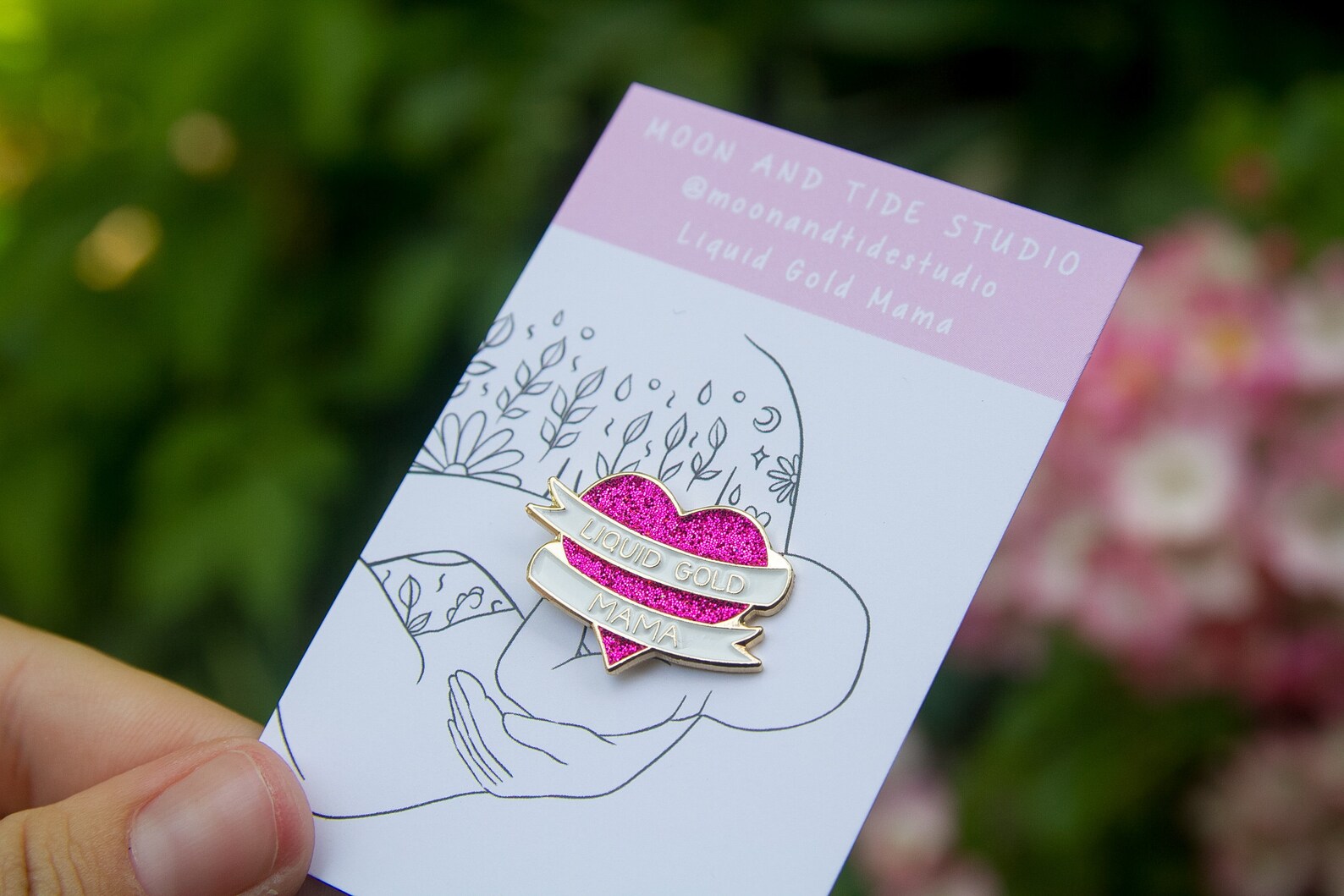 Liquid Gold Mama Soft Enamel Glitter Pin Breastfeeding Pin - Etsy UK