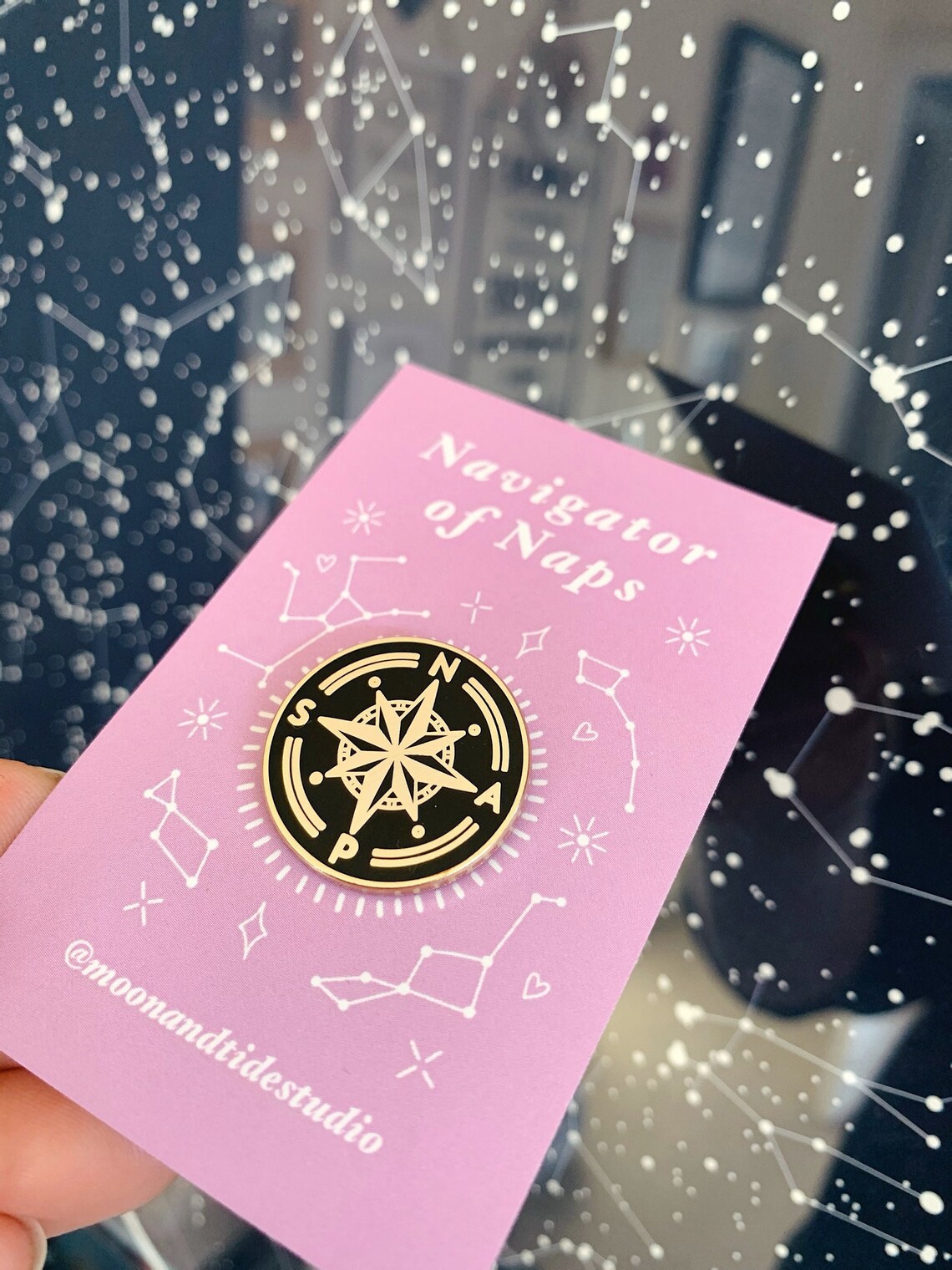 Nap Pin Navigator of Naps Black and Gold Pin Nap Lover - Etsy