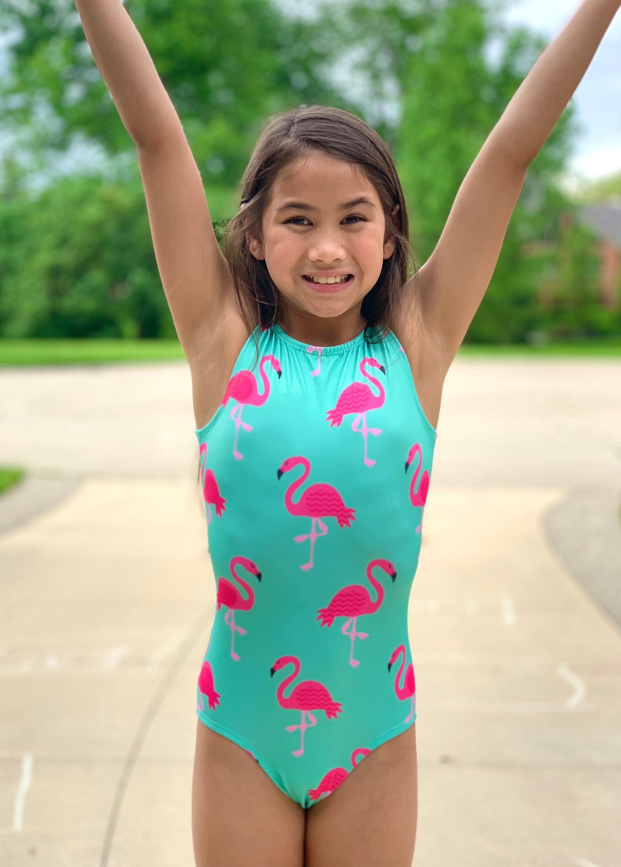 Girls Tropical Flamingo Gymnastics Leotard Etsy
