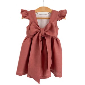 Rust Girls Copperlinen Dress Summer Dress Fall Dress - Etsy