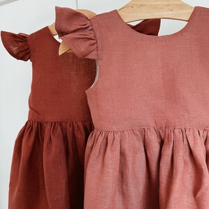 Rust Girls Copperlinen Dress Summer Dress Fall Dress - Etsy