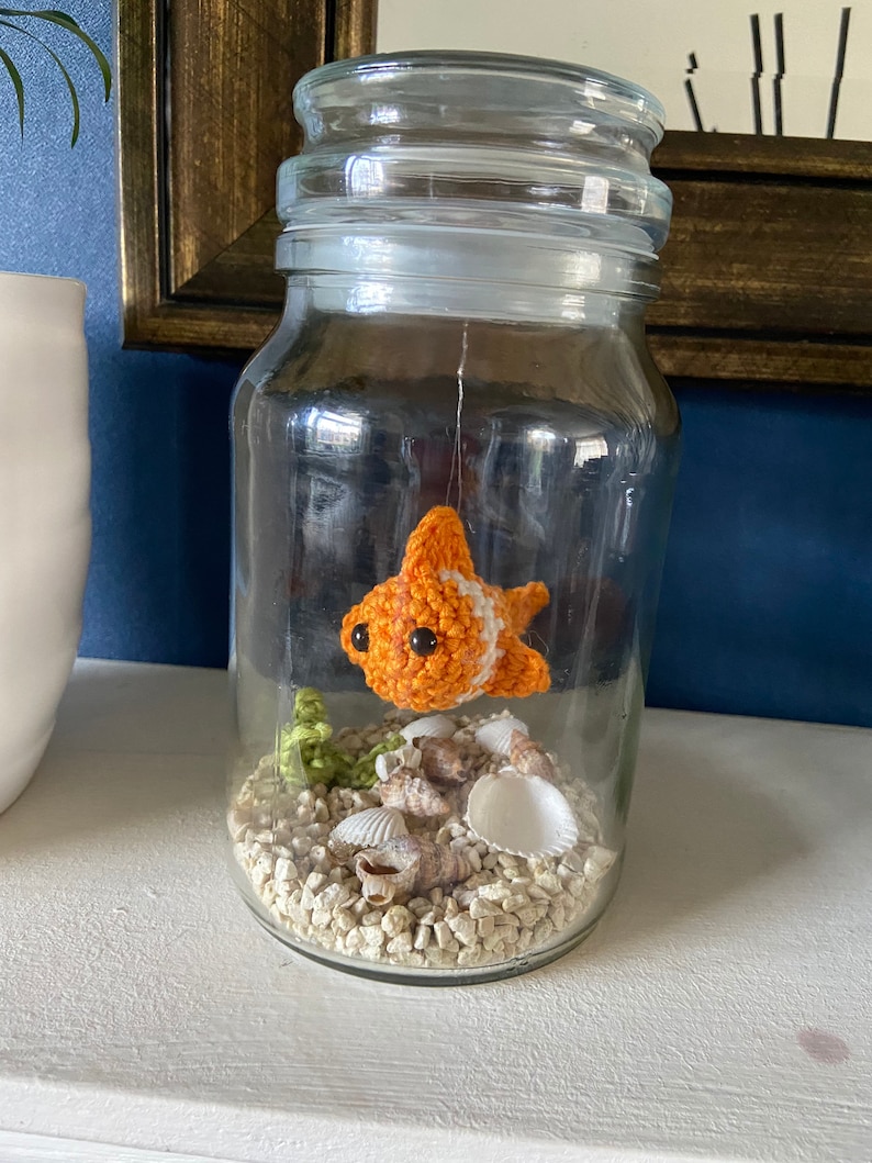Crochet Fish in a Jar Gift Decoration Fish | Etsy