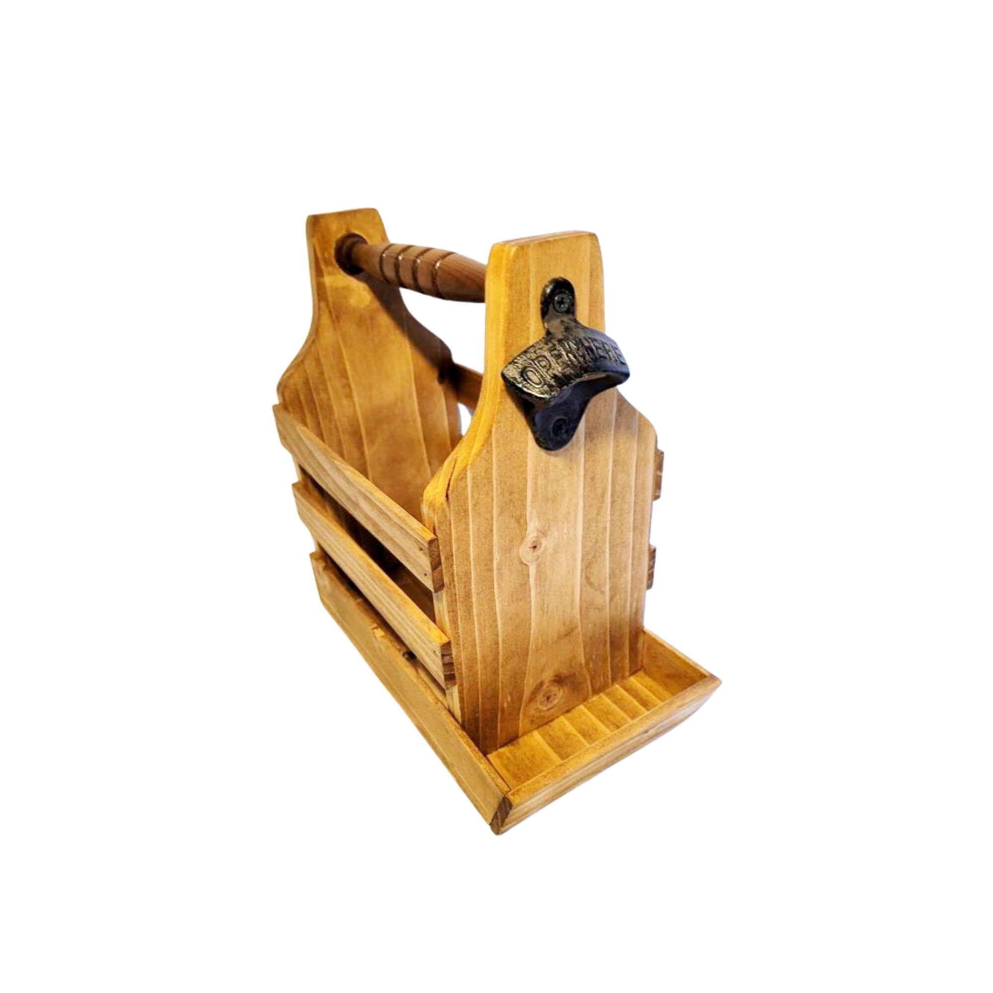 Handcrafted Rustic Wood 6 Pack Beverage Caddy, Golden Oak Finish - Etsy