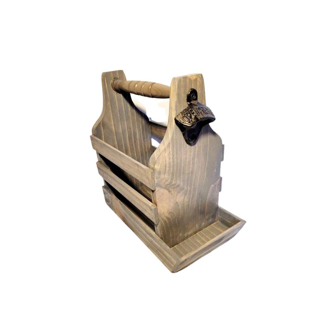 Handcrafted Rustic Wood 6 Pack Beverage Caddy, Antique Grey Finish - Etsy