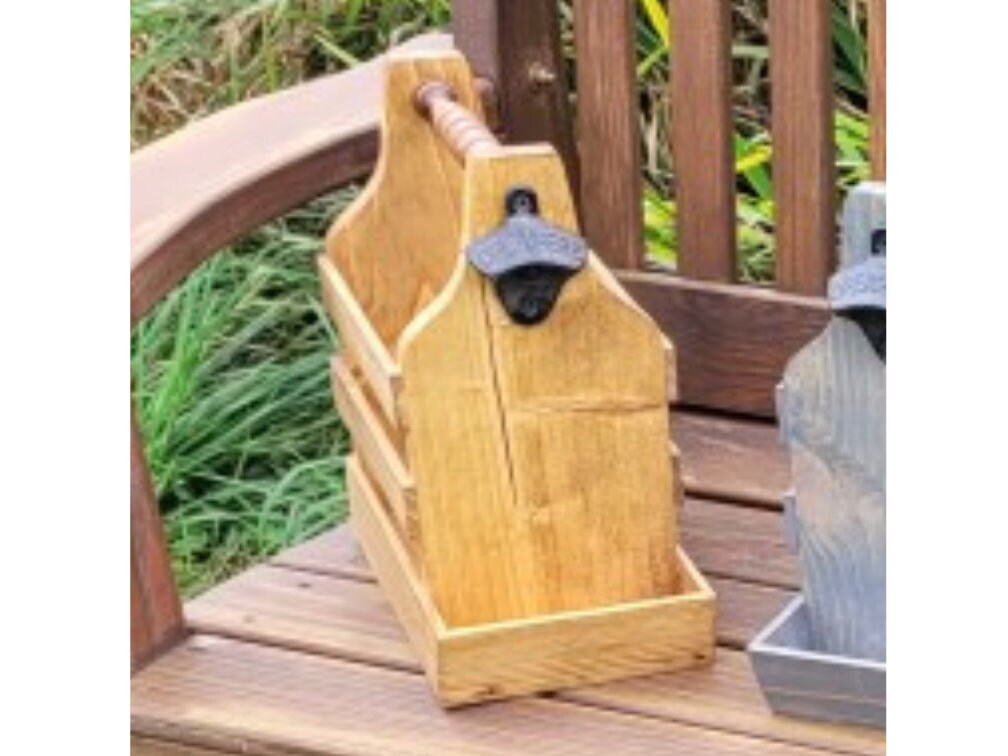 Handcrafted Rustic Wood 6 Pack Beverage Caddy, Golden Oak Finish - Etsy