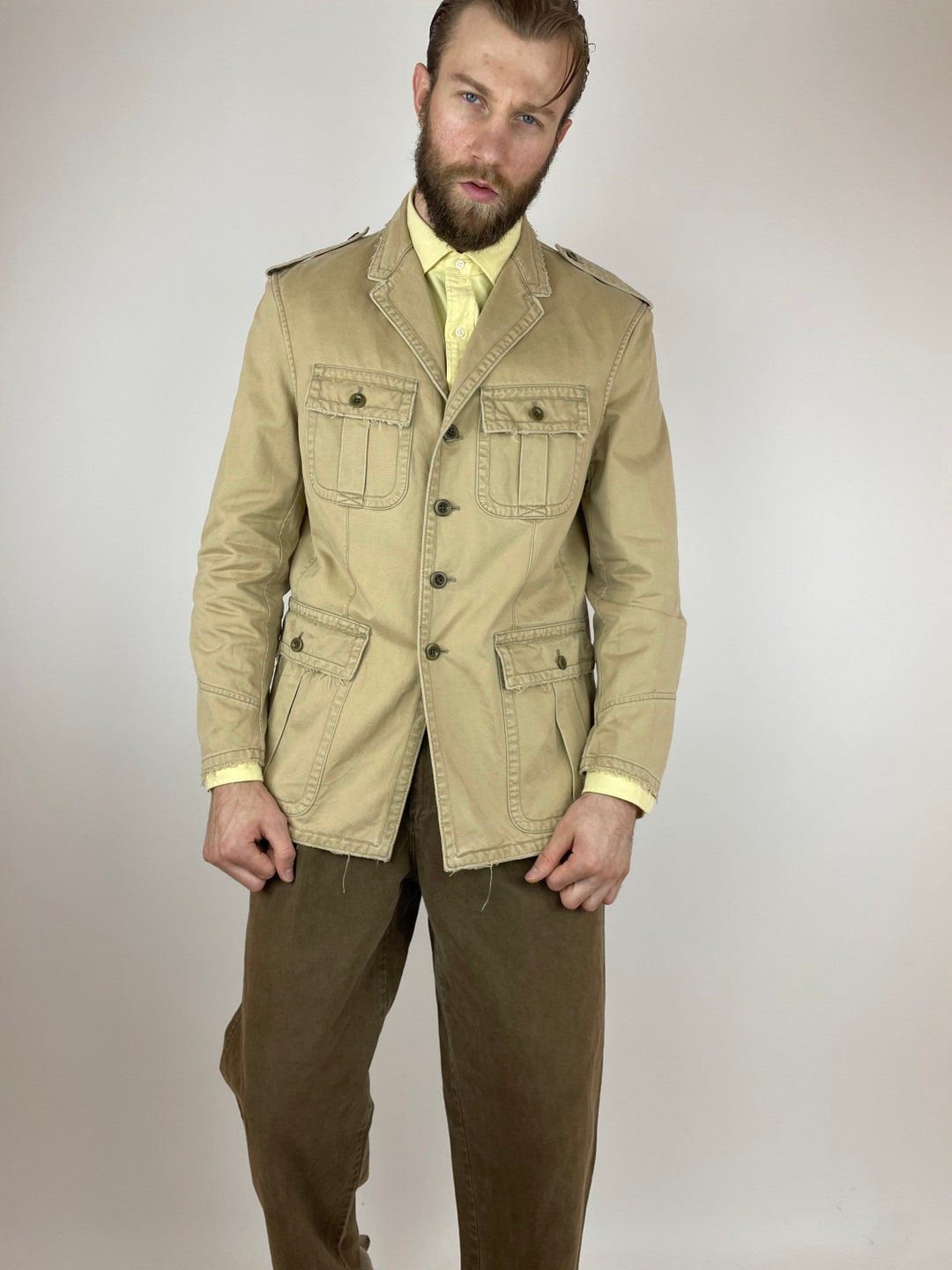 Polo by Ralph Lauren Vintage Military Cargo Field Blazer Jacket Size XL ...