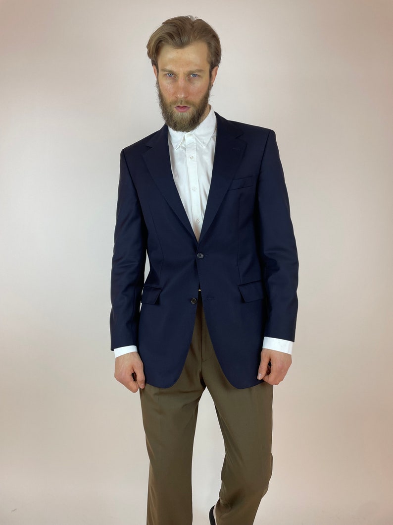 HARRY ROSEN London Wool Blazer Dark Blue Mens Size XL/54 - Etsy