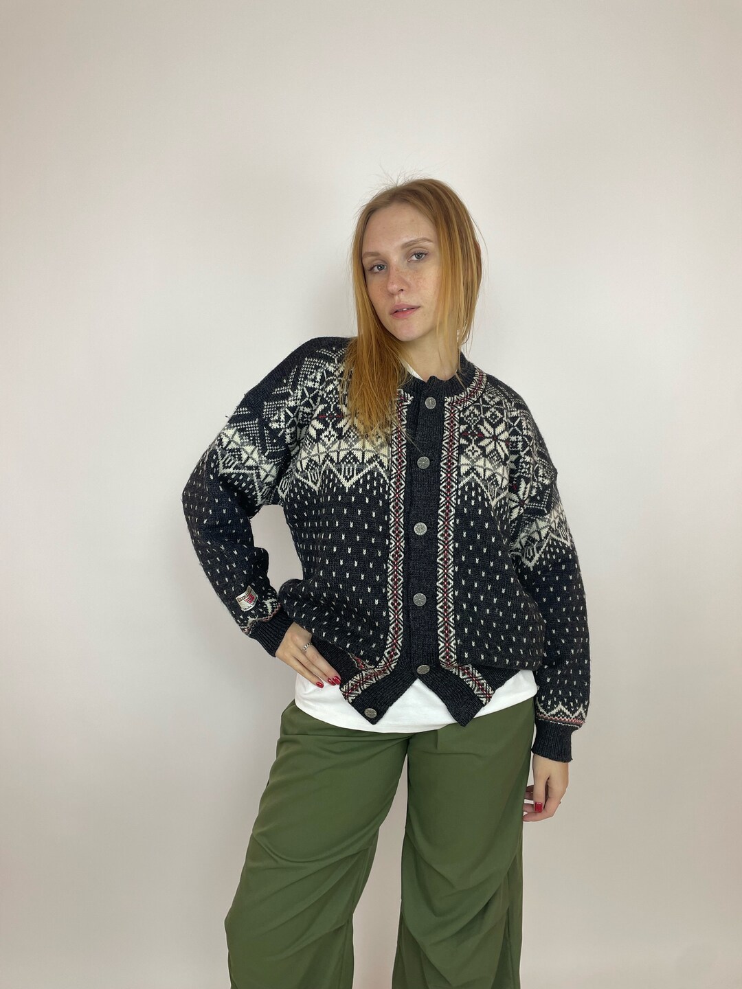 Nordstrikk Wool Cardigan Vintage Womens Size L Relaxed Fit - Etsy