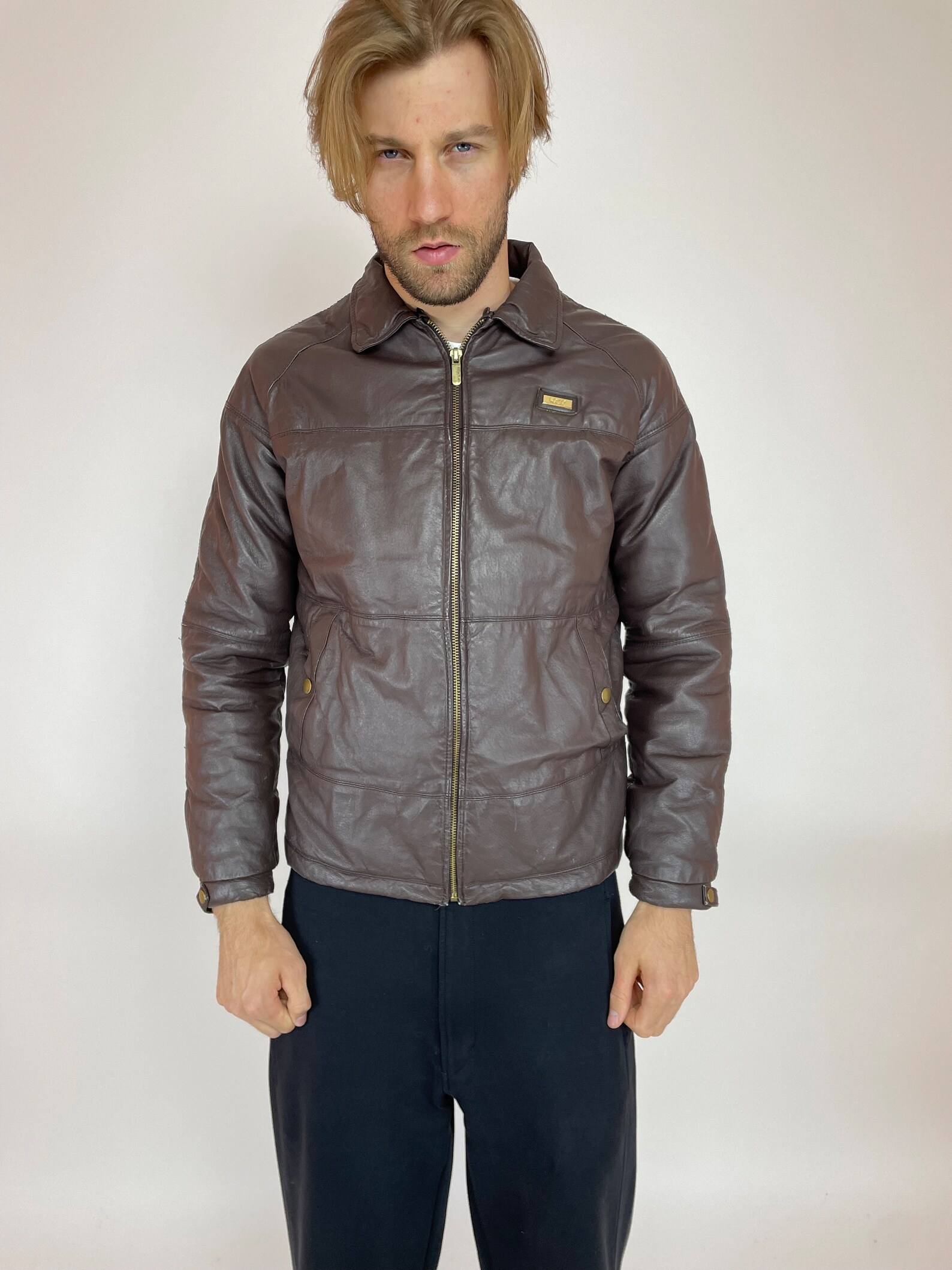 Vintage ECKO UNLTD Leather Jacket Mens Size S - Etsy