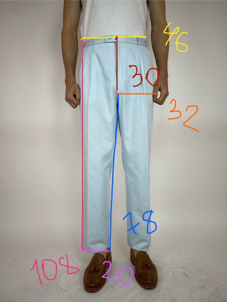 CANDA VINTAGE Pleated Trousers Pastel Blue Mens Size 36 - Etsy