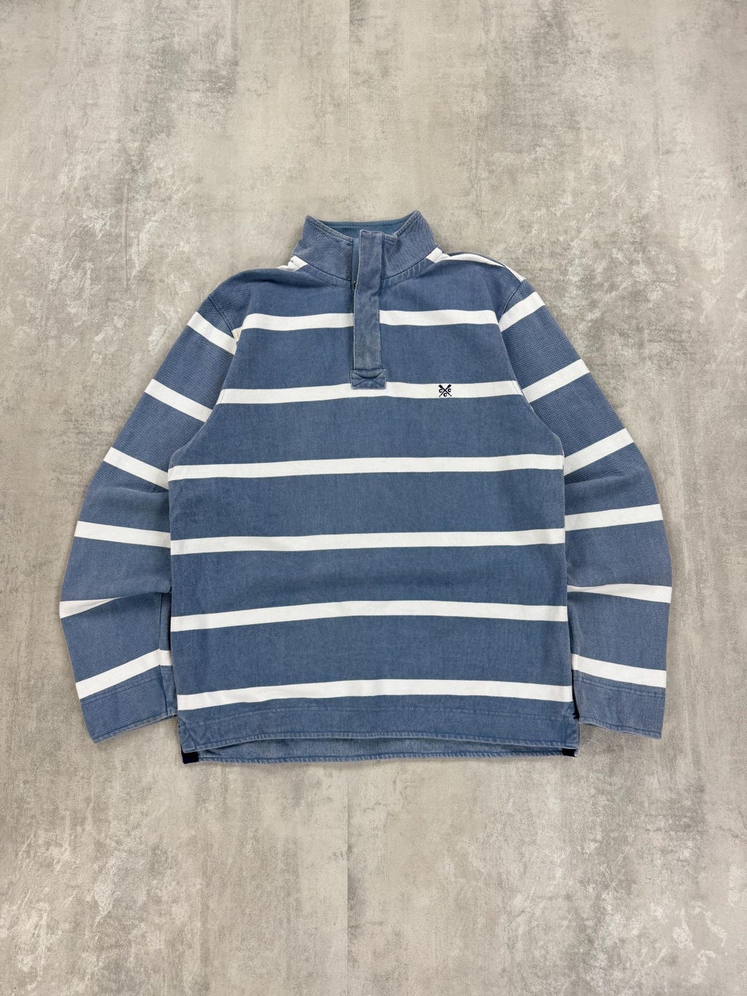 CREW Clothing Co. Striped Half Zip Canvas Pullover Mens Size Large - Etsy