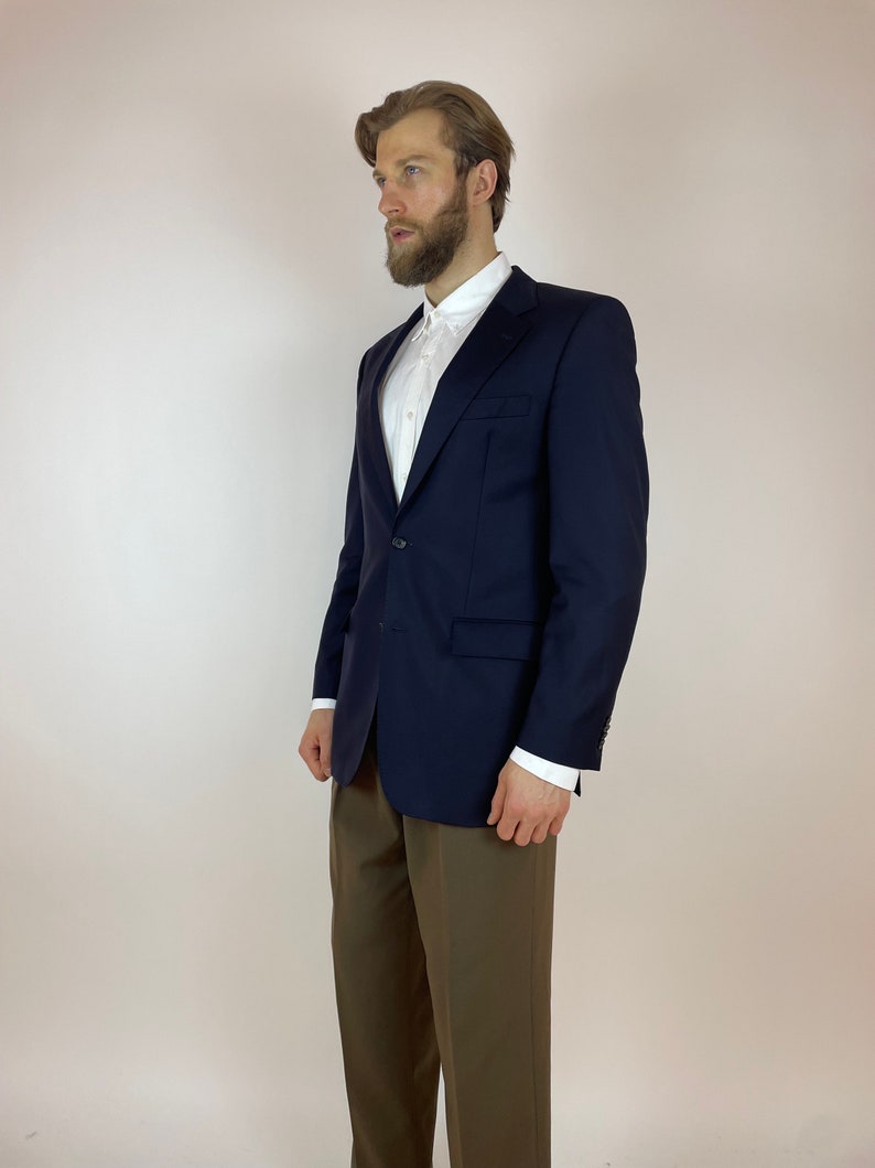 HARRY ROSEN London Wool Blazer Dark Blue Mens Size XL/54 - Etsy