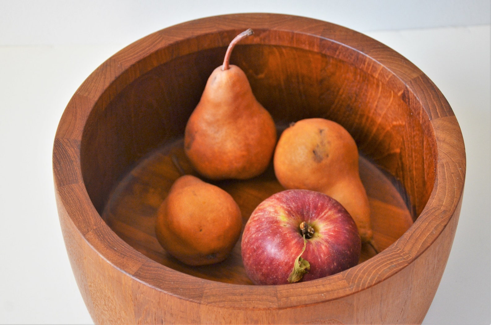 Large Danish Modern Staved Teak Bowl by Nissen Studios of Denmark - Etsy