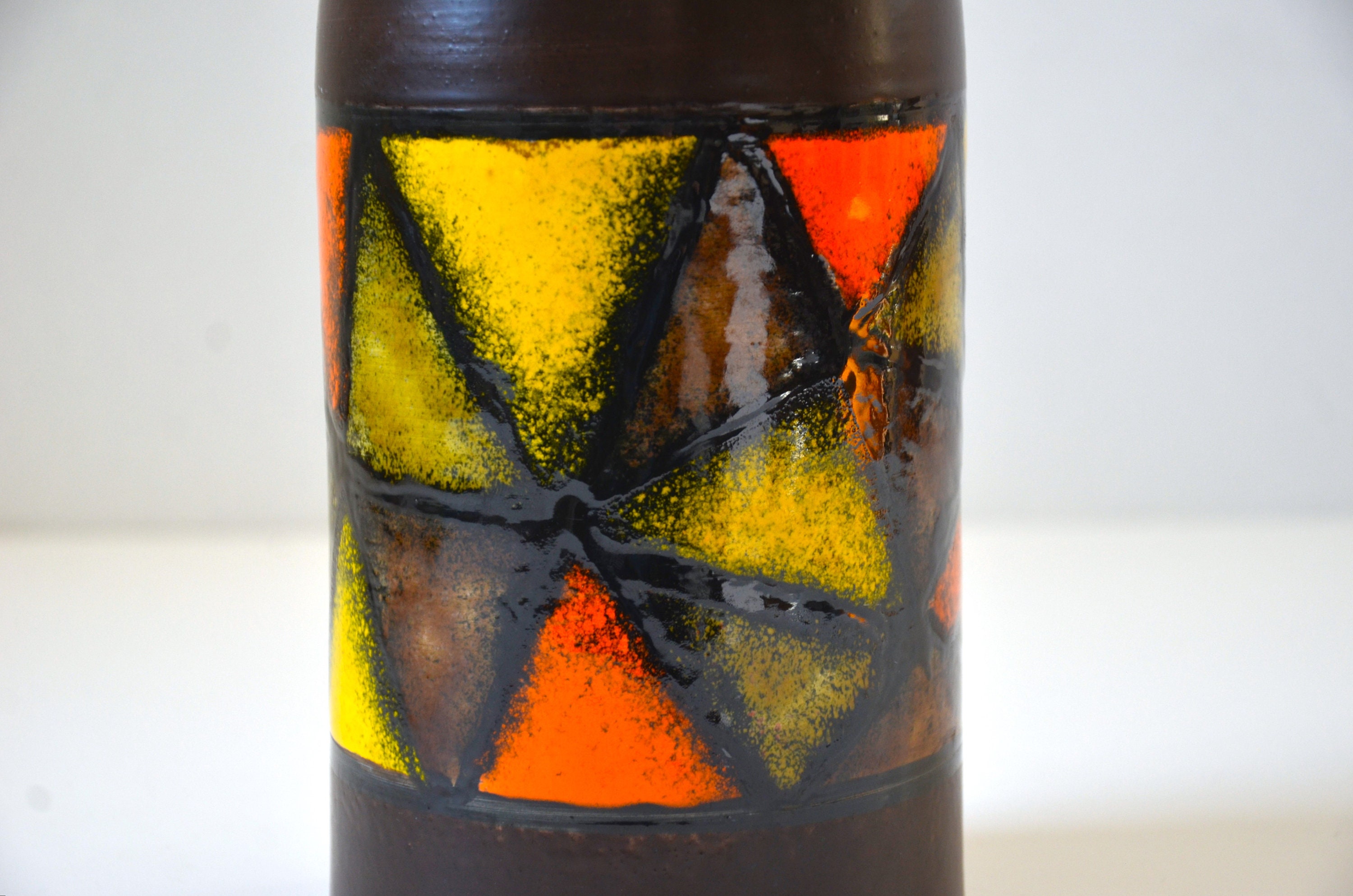 Italian Modern Pottery Vase in the Vetrata Pattern by Bitossi for ...