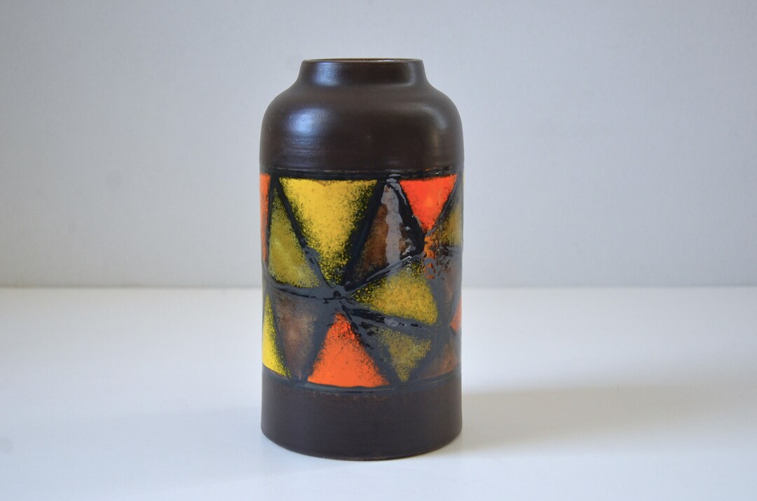 Italian Modern Pottery Vase in the Vetrata Pattern by Bitossi for ...