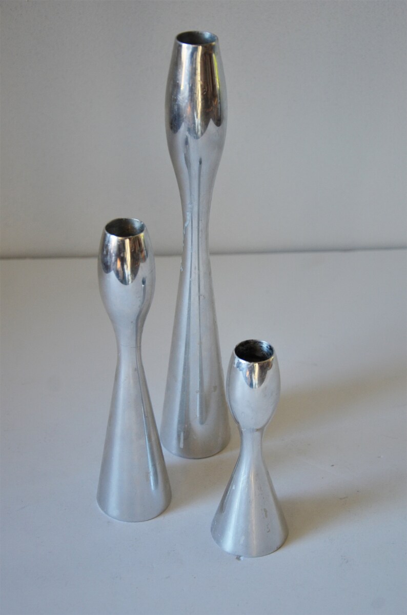 Nambe Studio Modernist Candlesticks Designed by Karim Rashid - Etsy