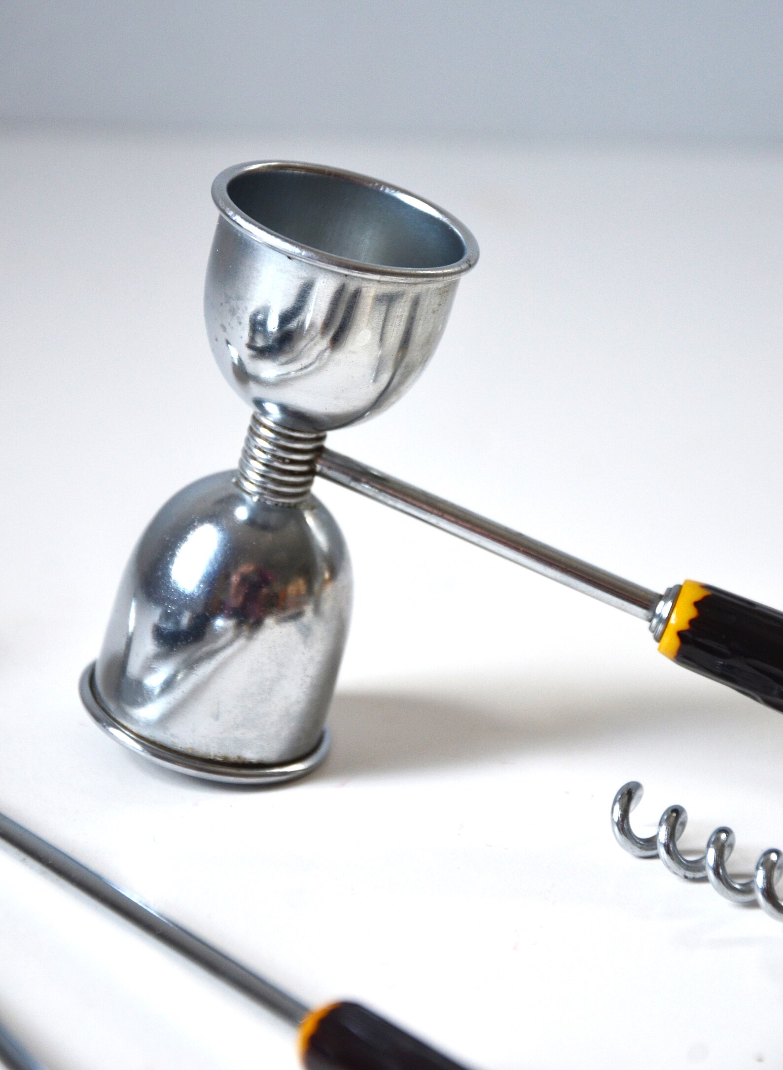 Vintage Chrome and Faux Antler Craft Cocktail Bar Tool Set - 6 Piece ...