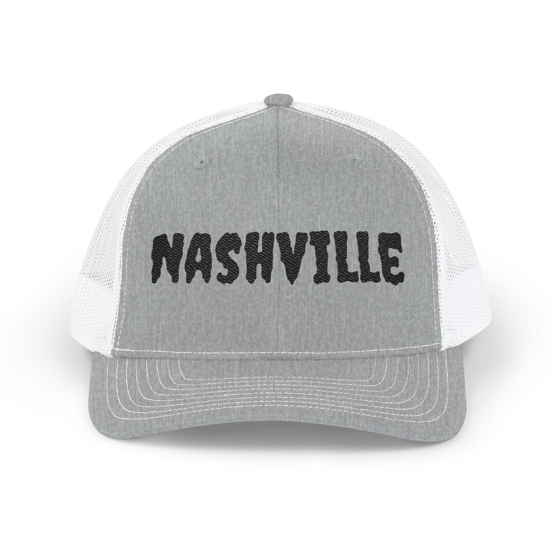 Nashville Floral Script Trucker Cap | Embroidered Mesh Snapback - Etsy